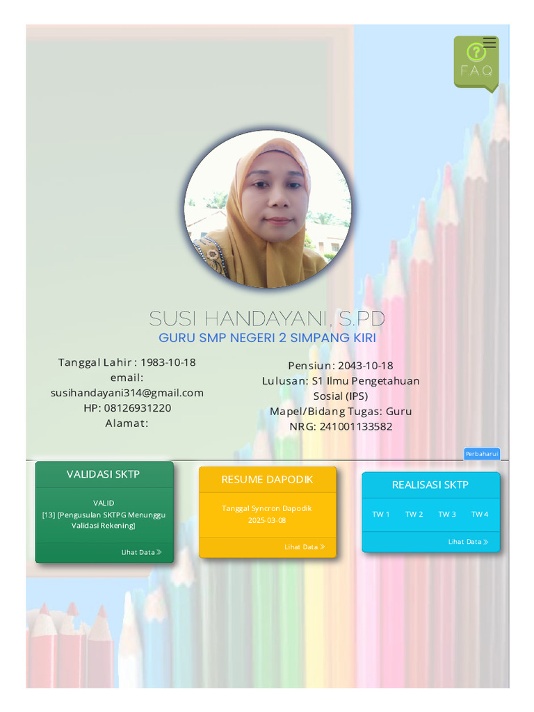 Profil Guru Susi Handayani, S.Pd. | PDF