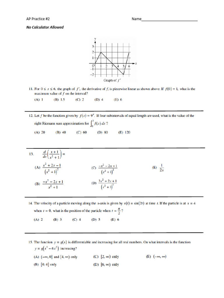 AP Practice #2-1 (2) | PDF