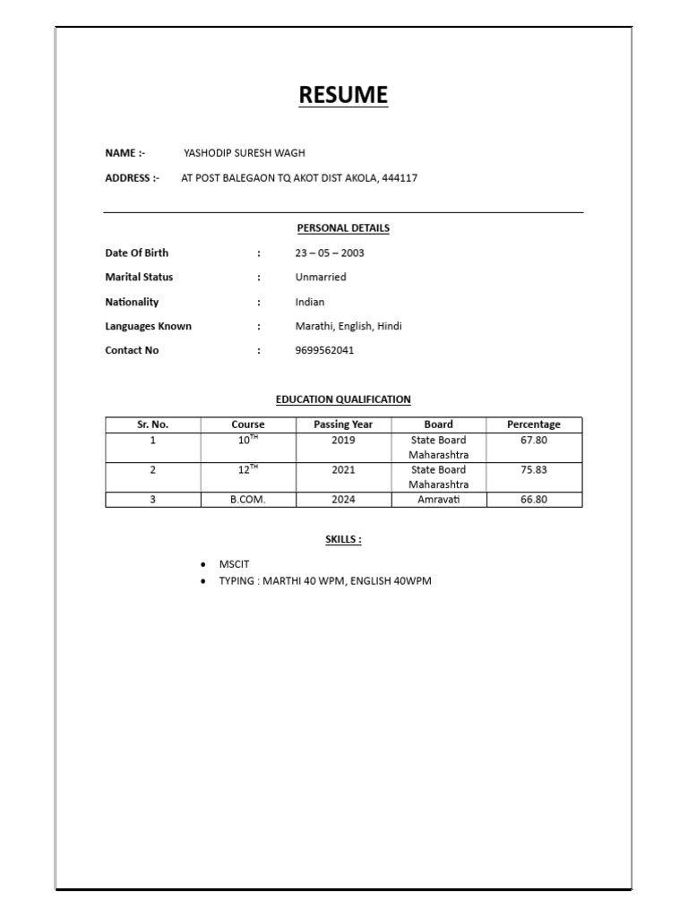Yashodip Resume | PDF