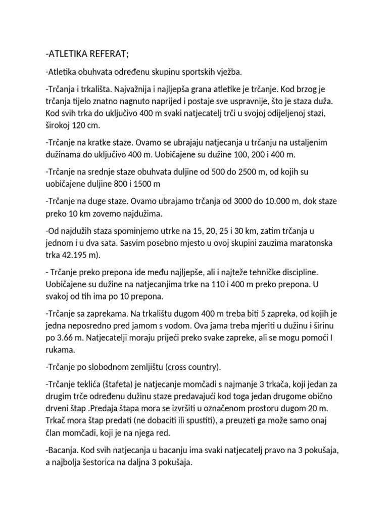 Atletika Referat | PDF