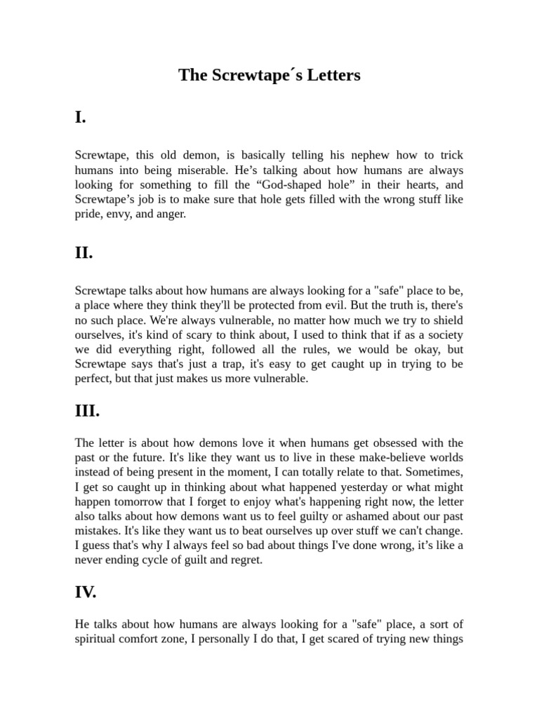 The Screwtape Letters Analysis Letra Por Letra | PDF | Soul | Religious ...