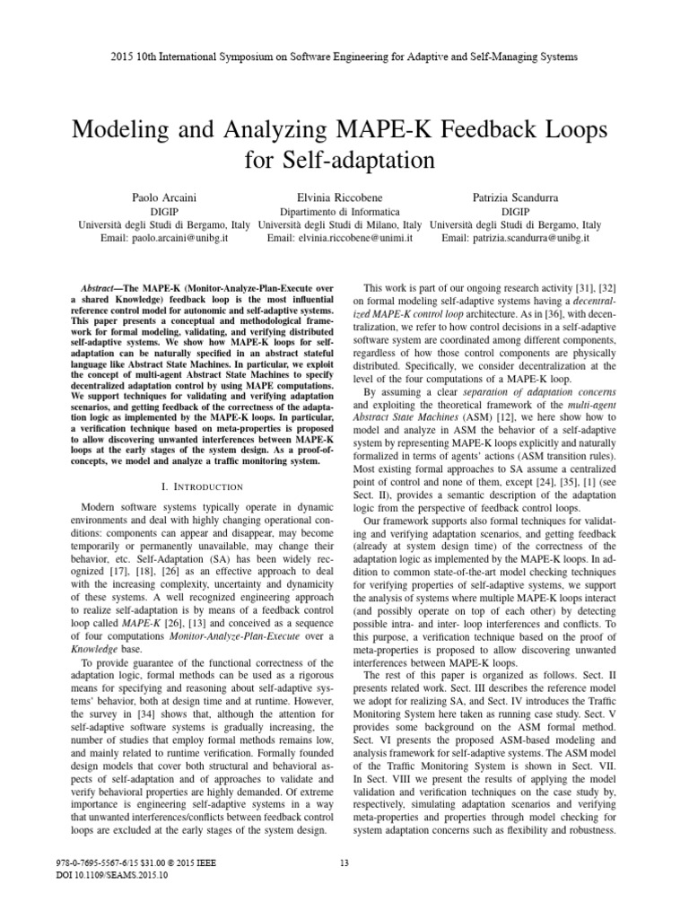 Arcaini Et Al. - 2015 - Modeling and Analyzing MAPE-K Feedback Loops ...
