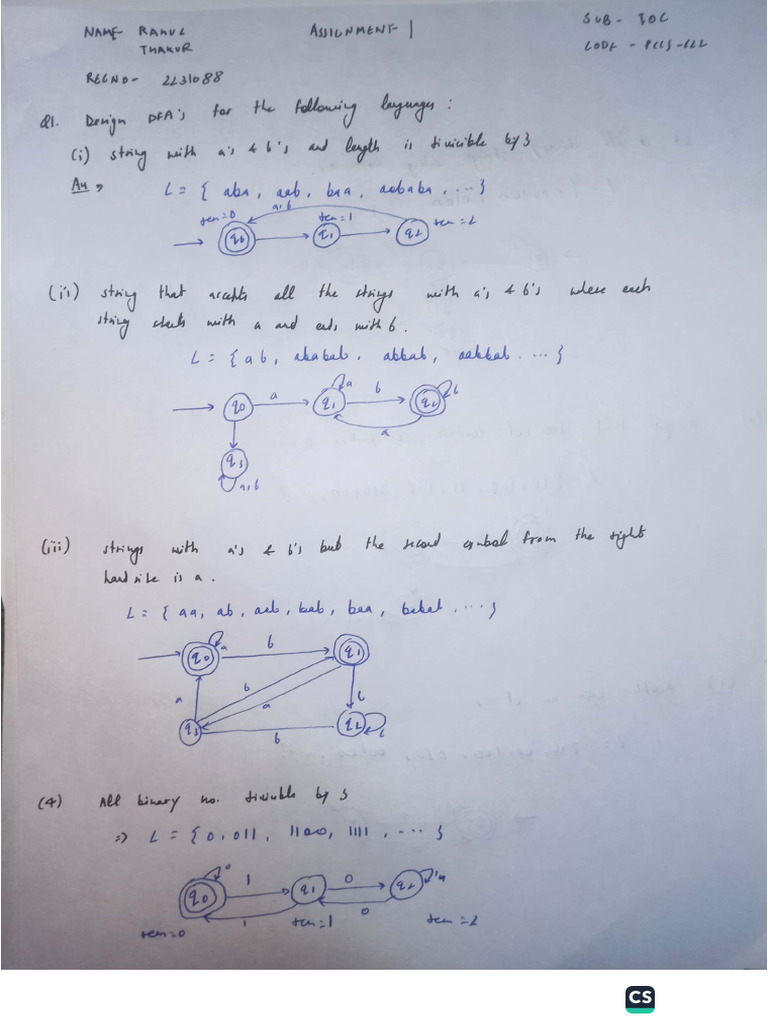 Toc Assignment | PDF