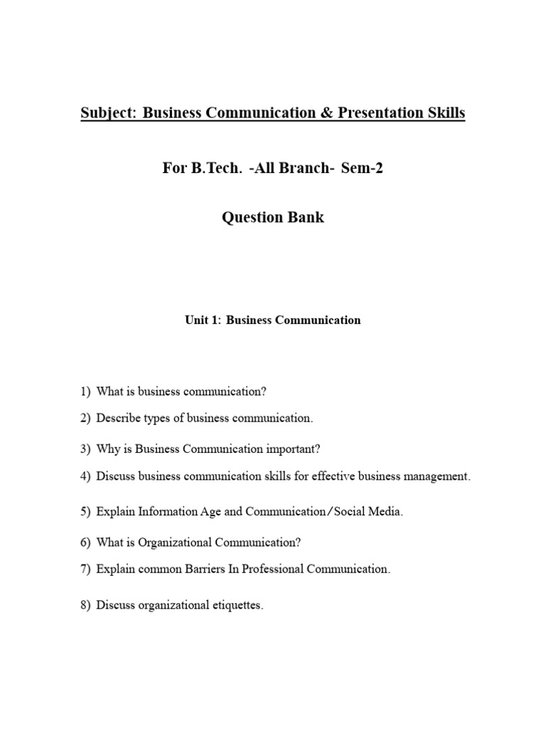 Question Bank BCPS | PDF