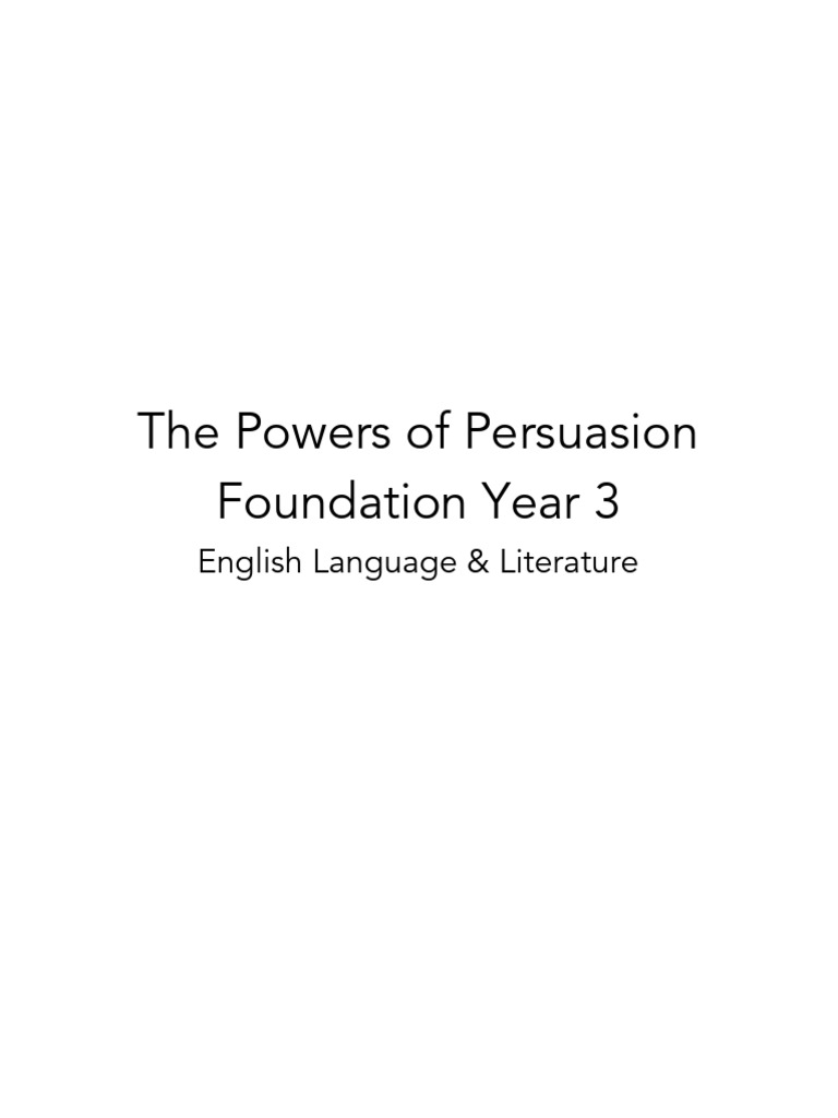 FY3 English Unit 1 Persuasion Workbook (2) | PDF | Advertising | Persuasion