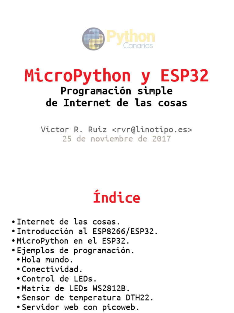 Doku - Micropython y Esp32 2025 | PDF | Punto de acceso inalámbrico | Microcontrolador