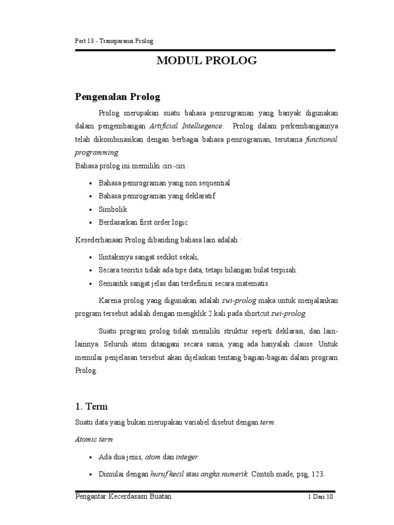 AI Pert 13 Prolog | PDF