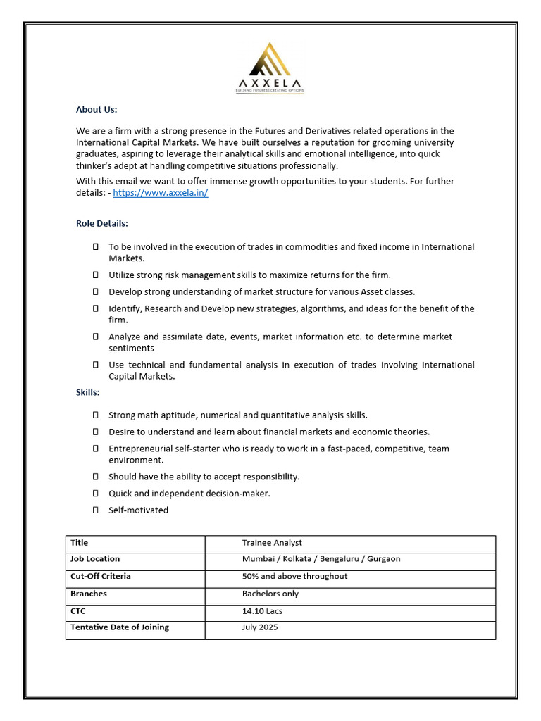 Axxela - FTE (July 2025) | PDF