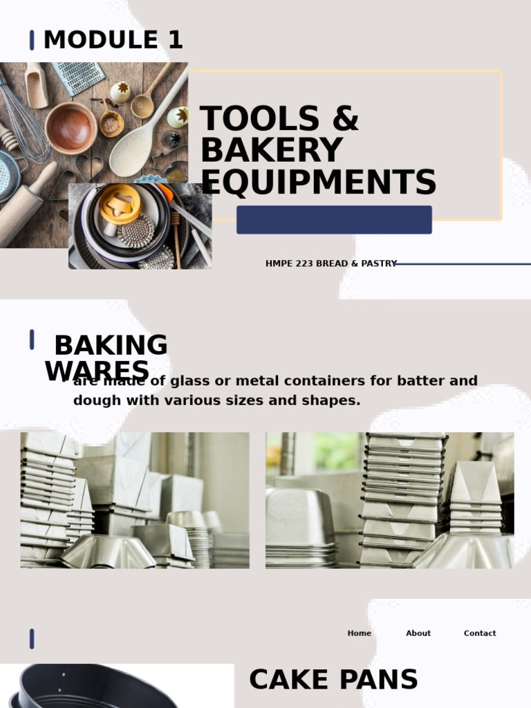 Module 1.2 Tools and Bakery Equipment | PDF | Cakes | Baking
