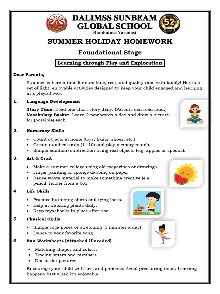 Class - LKG Holiday Homework | PDF