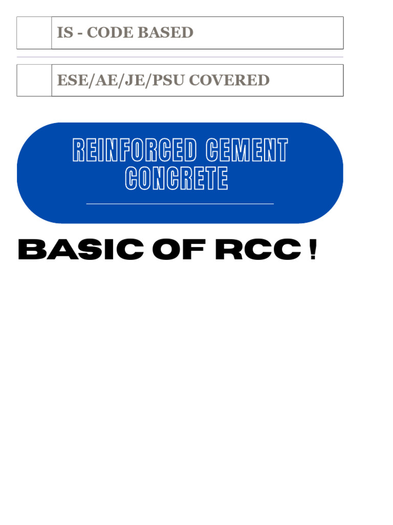 Civil Engineering RCC Notes | PDF | Concrete | Reinforced Concrete