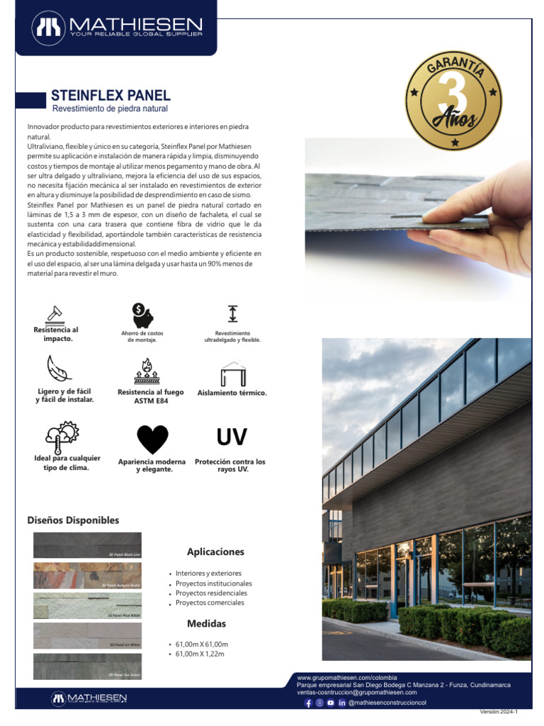 Ficha Técnica - SteinflexPanel - Rev2 Ago2024 | PDF | Revestimiento ...