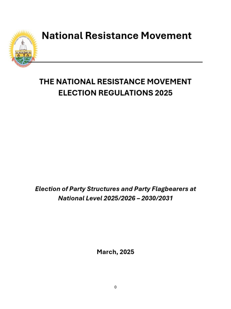 NRM Election Regulations 2025 | PDF | Elections | Voting