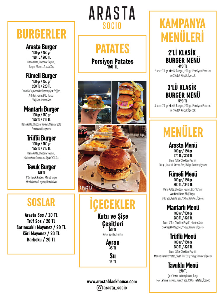 Arasta Menu | PDF