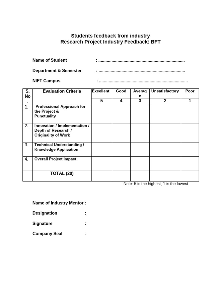 GP Industry Feedback Format | PDF