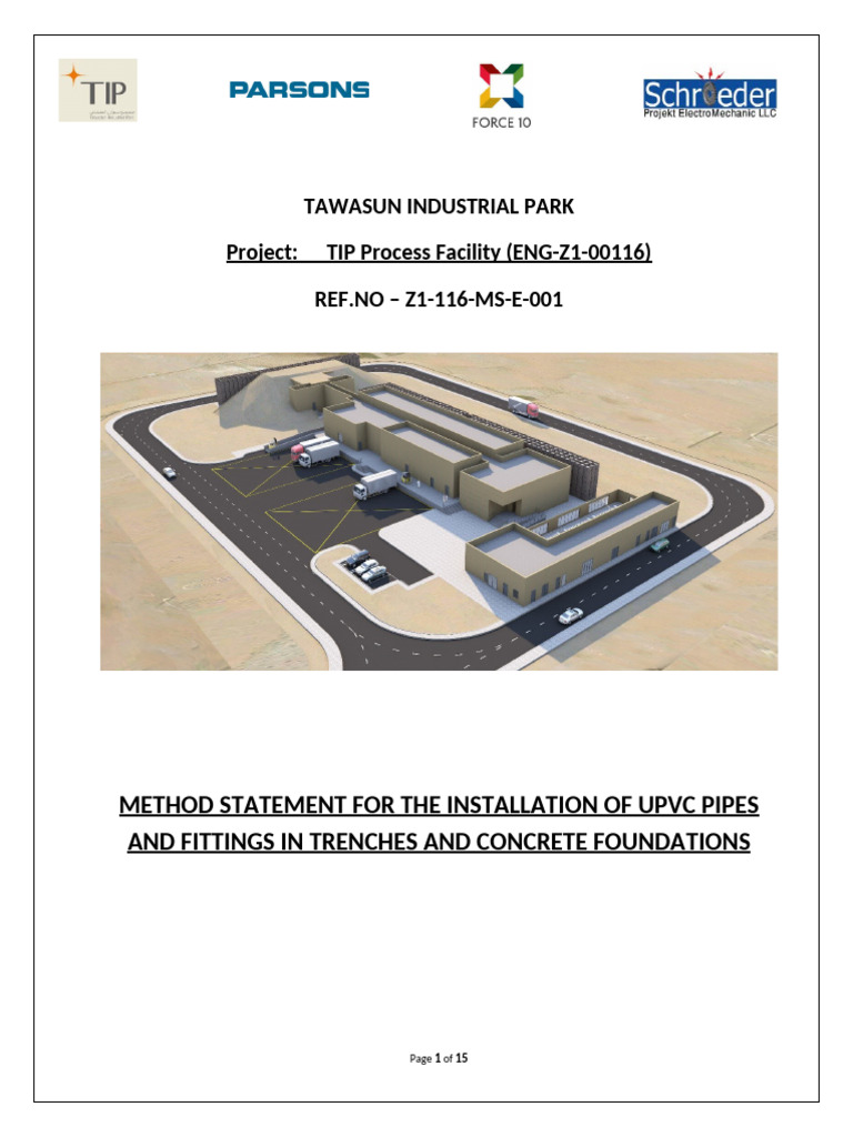Method Statement For Installation of Upvc Pipes | PDF | Pipe (Fluid ...