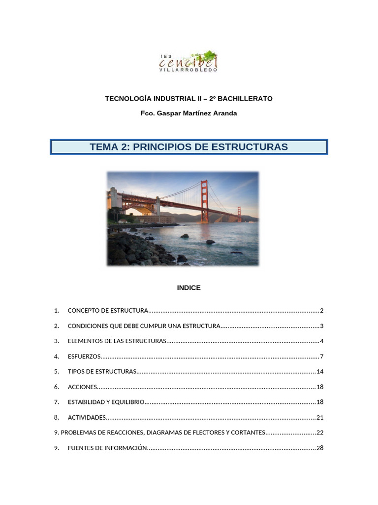 Tema Estructuras 2023-24 | PDF | Fundación (Ingeniería) | Viga (Estructura)