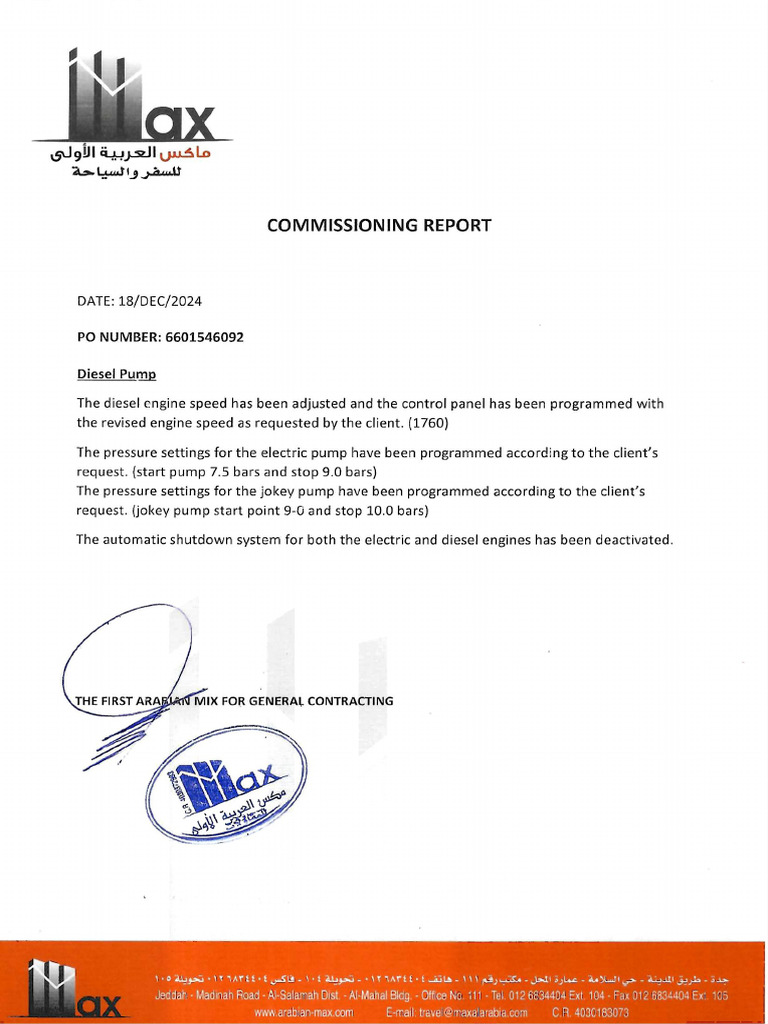 Commissioning Report | PDF