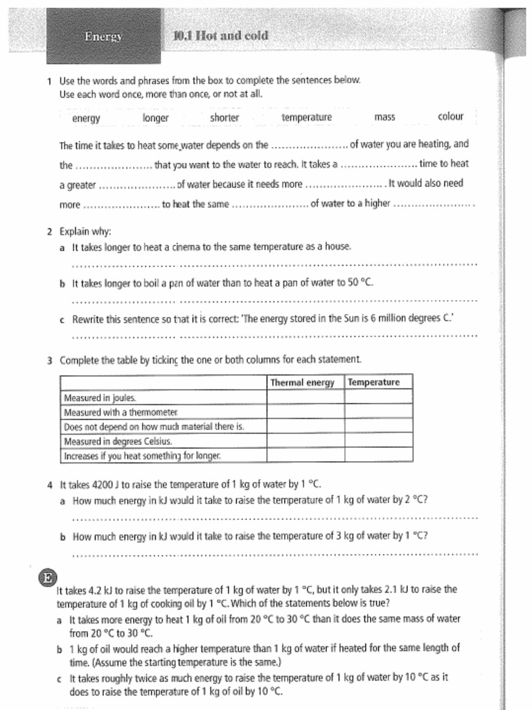 KS3 Y9 HEAT WS CPU | PDF