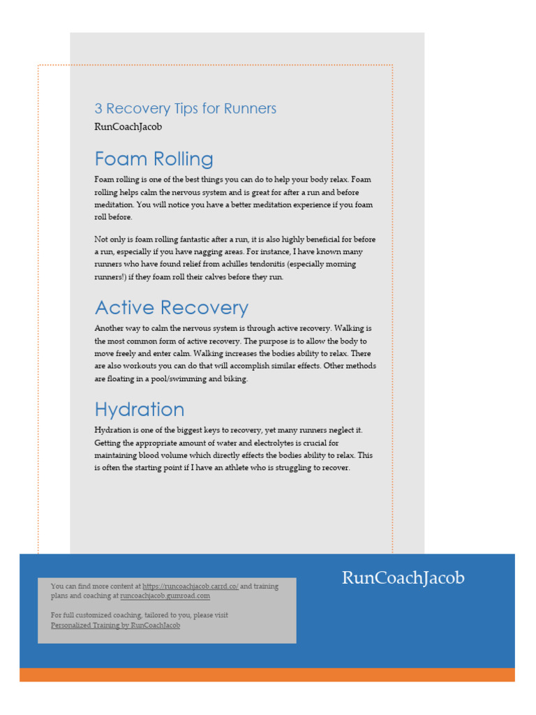3 Recovery Tips for Runners | PDF