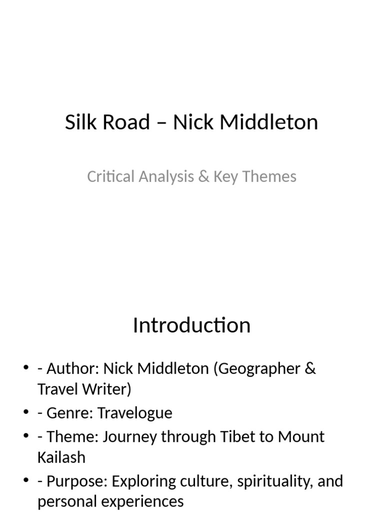 Silk Road Journey by Nick Middleton | PDF | Narrative | Pilgrimage