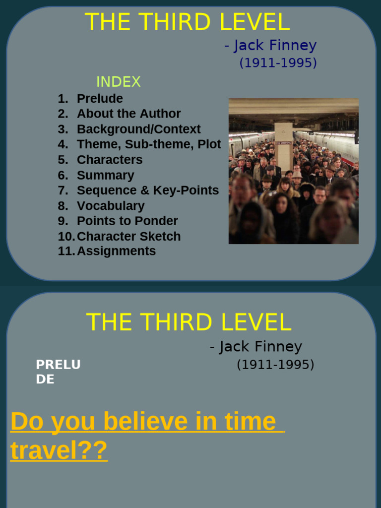 Exploring Jack Finney's Third Level | PDF