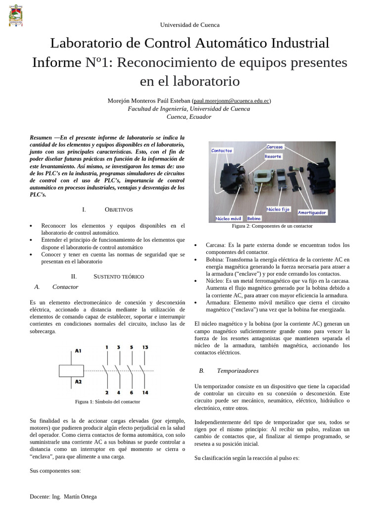 Equipos de Control Automático en Laboratorio | PDF | Controlador lógico ...