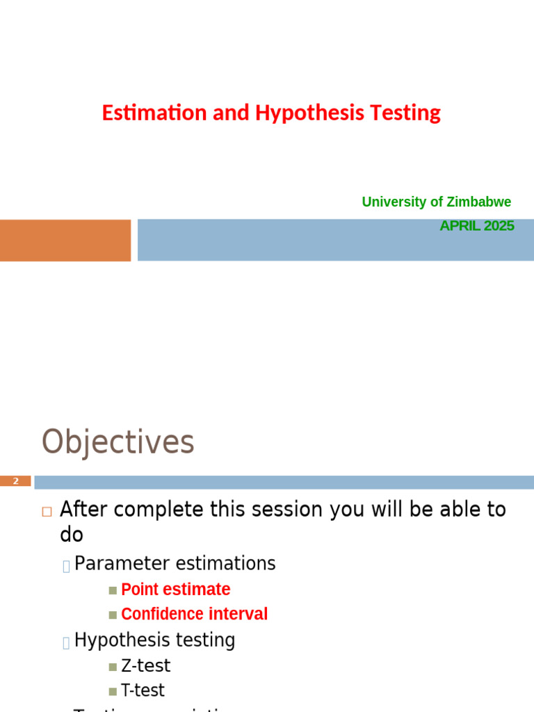 Hypothesis Testing Notes 2025 | PDF | P Value | Estimator