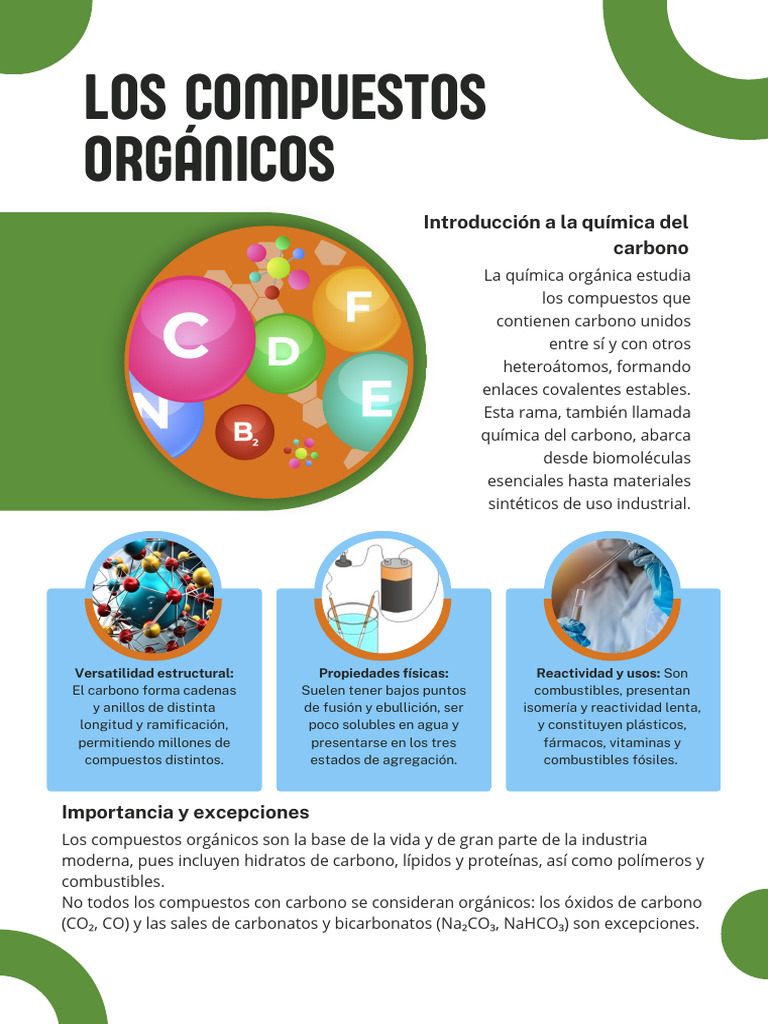 Infografía sobre compuestos orgánicos | PDF