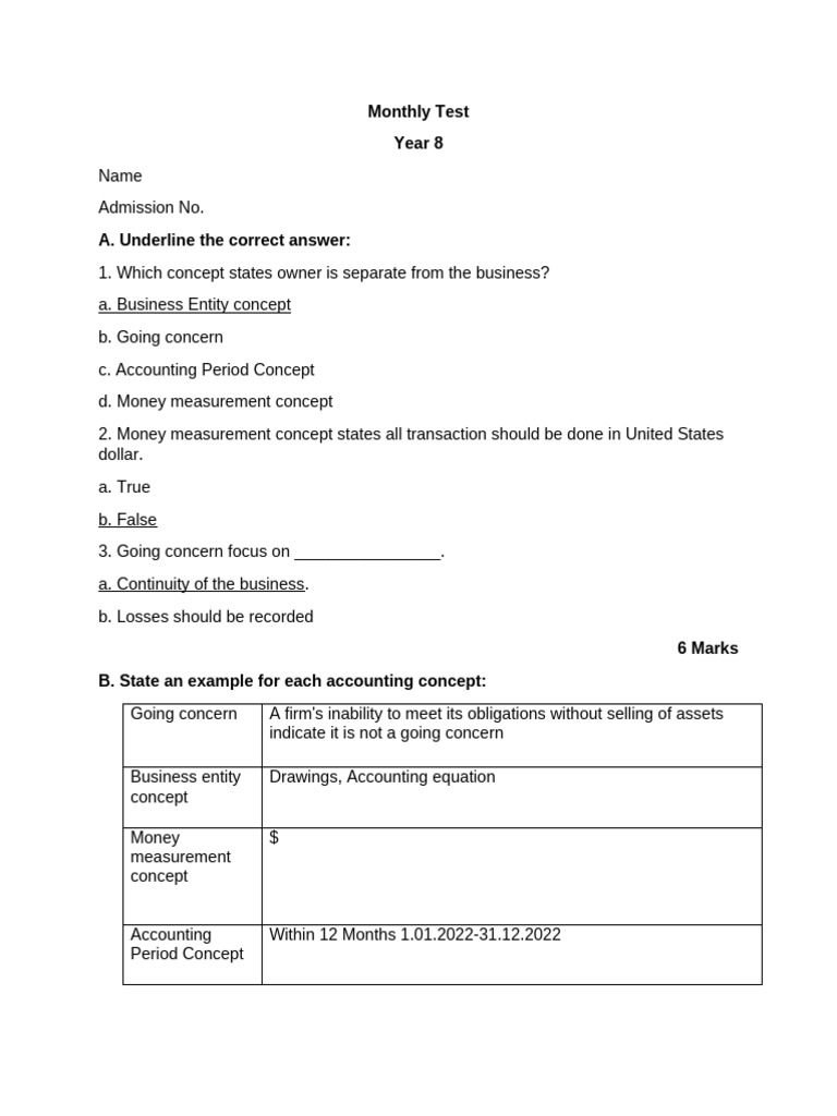 Monthly Test May 2022 | PDF