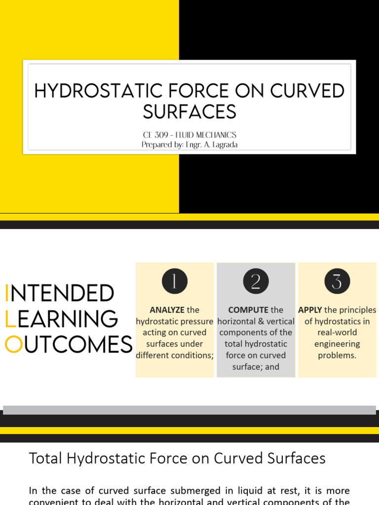 Module 4 Hydrostatic Force on Curved Surfaces (1) | PDF | Force | Pressure