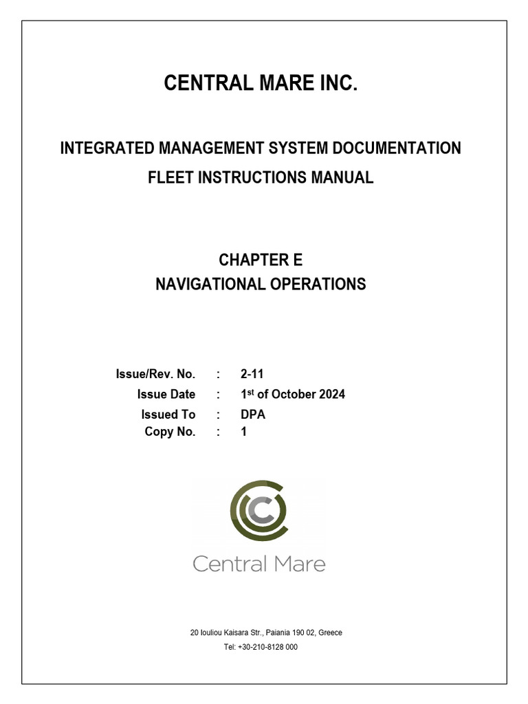 Navigational Operations Manual Update | PDF | Maritime Pilot | Navigation
