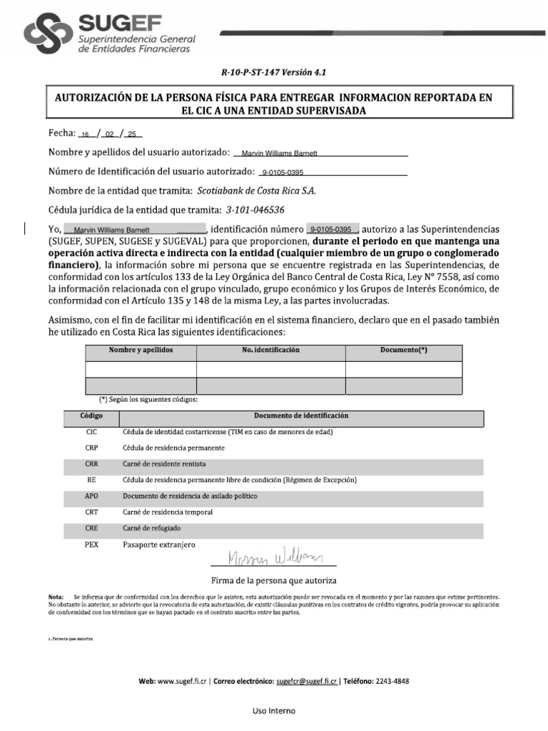 Sugef 4.1 Scotiabank | PDF