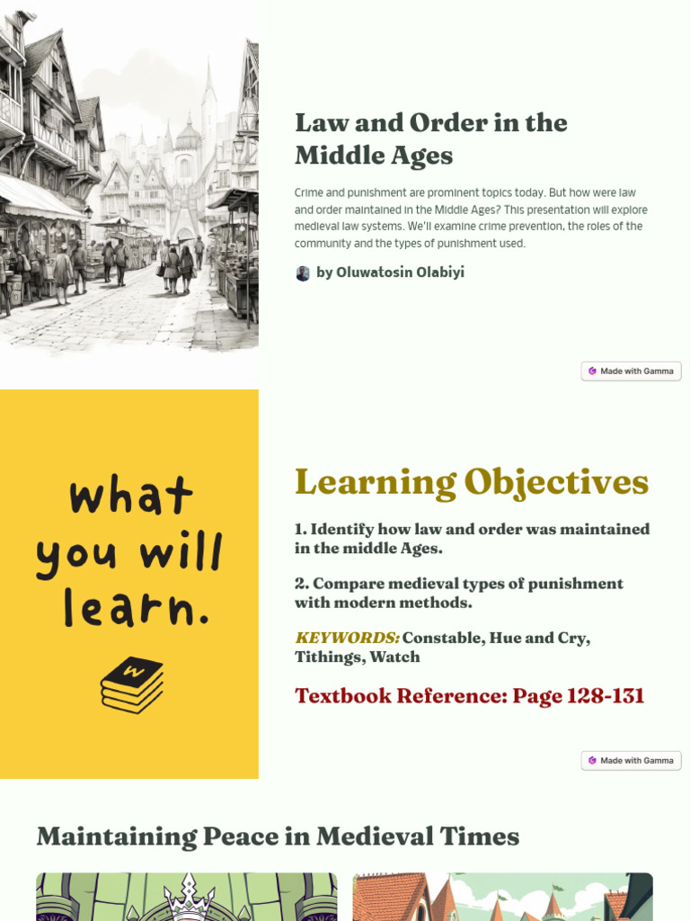 Medieval Law and Order Systems | PDF | Crime & Violence | Crimes