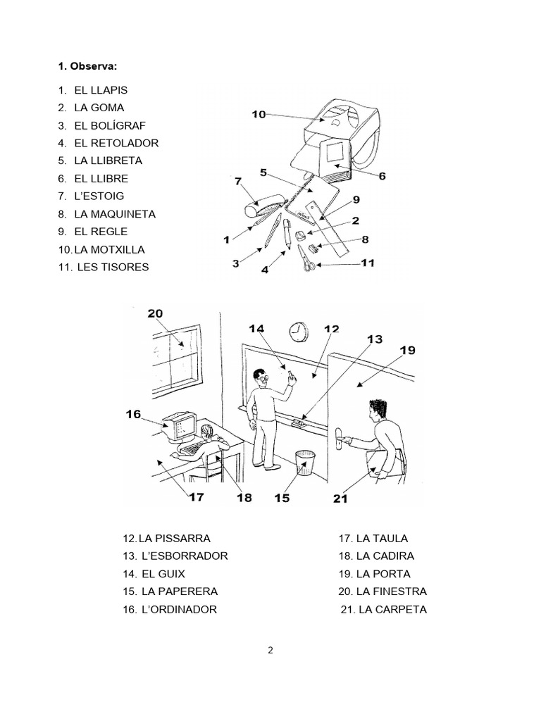 Vocabulari Material Escolar Repas 2 | PDF