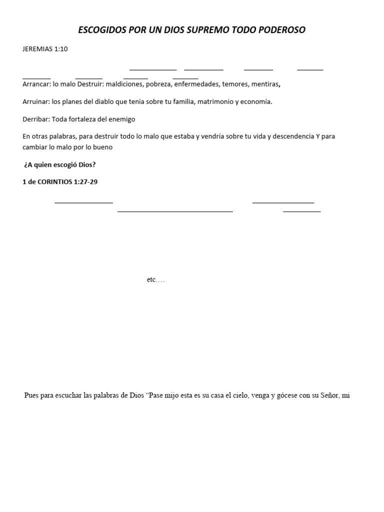 Escogidos Por Un Dios Supremo Todo Poderoso | PDF | Jesús | Dios