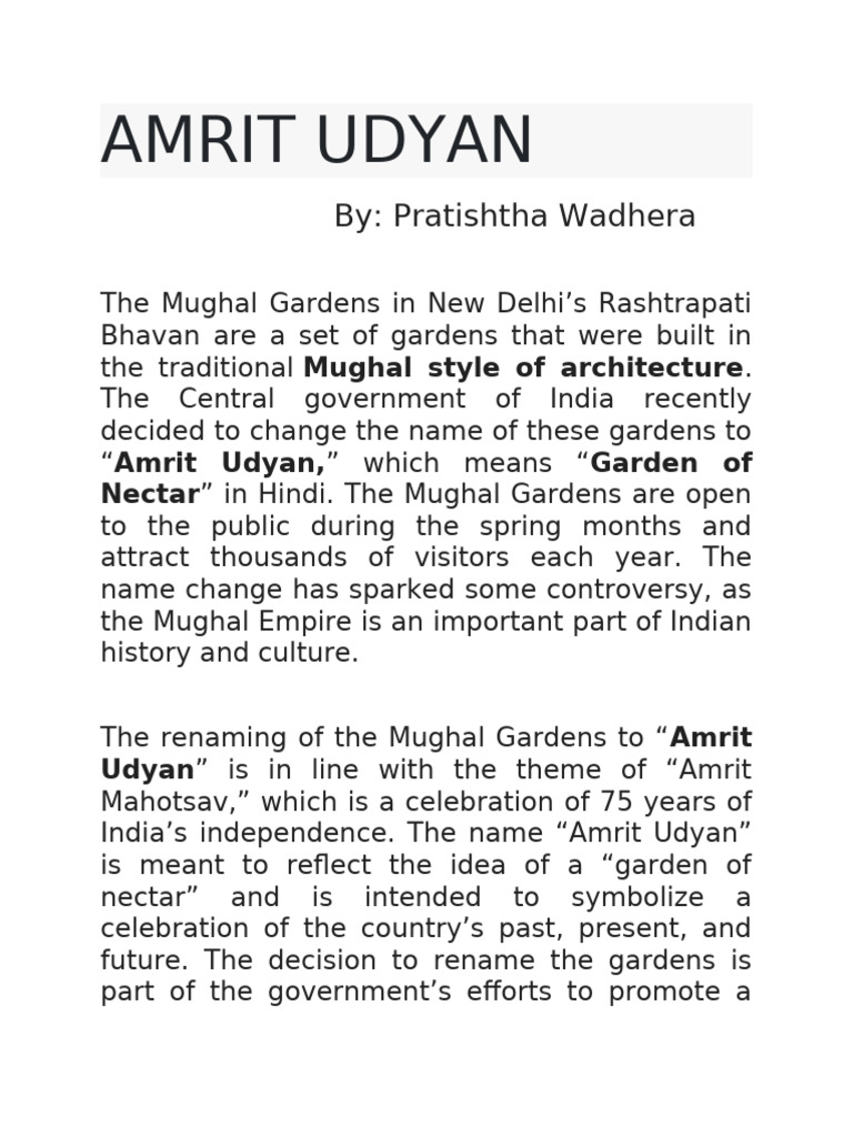 Amrit Udyan | PDF