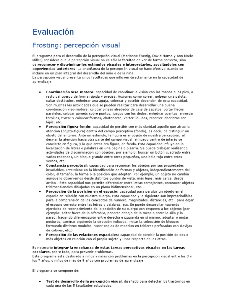 Test de Percepcion Visual | Descargar gratis PDF | Percepción visual ...