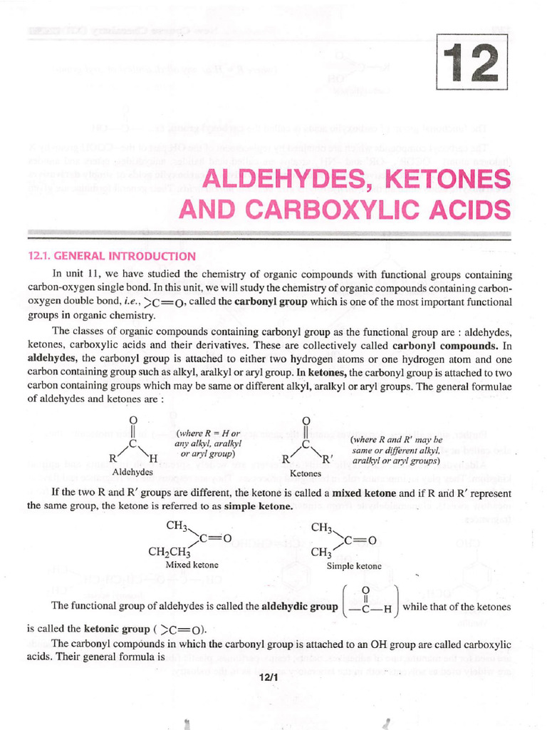Aldehyde Ketone Carboxlyic Acid | PDF | Ketone | Functional Group