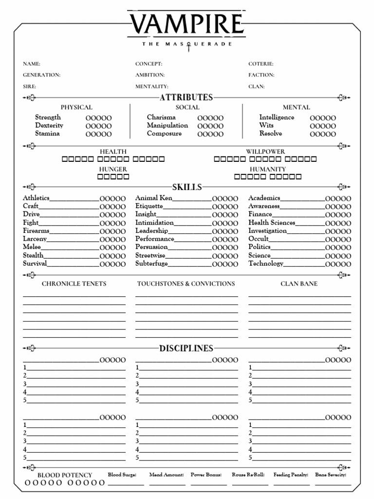 Vampire Attributes Overview | PDF | Role Playing Games