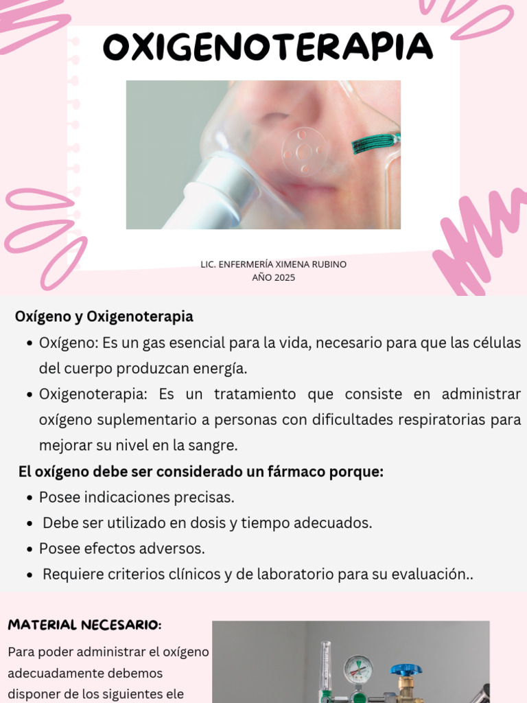 Oxigenoterapia | PDF | Oxígeno | Especialidades Medicas