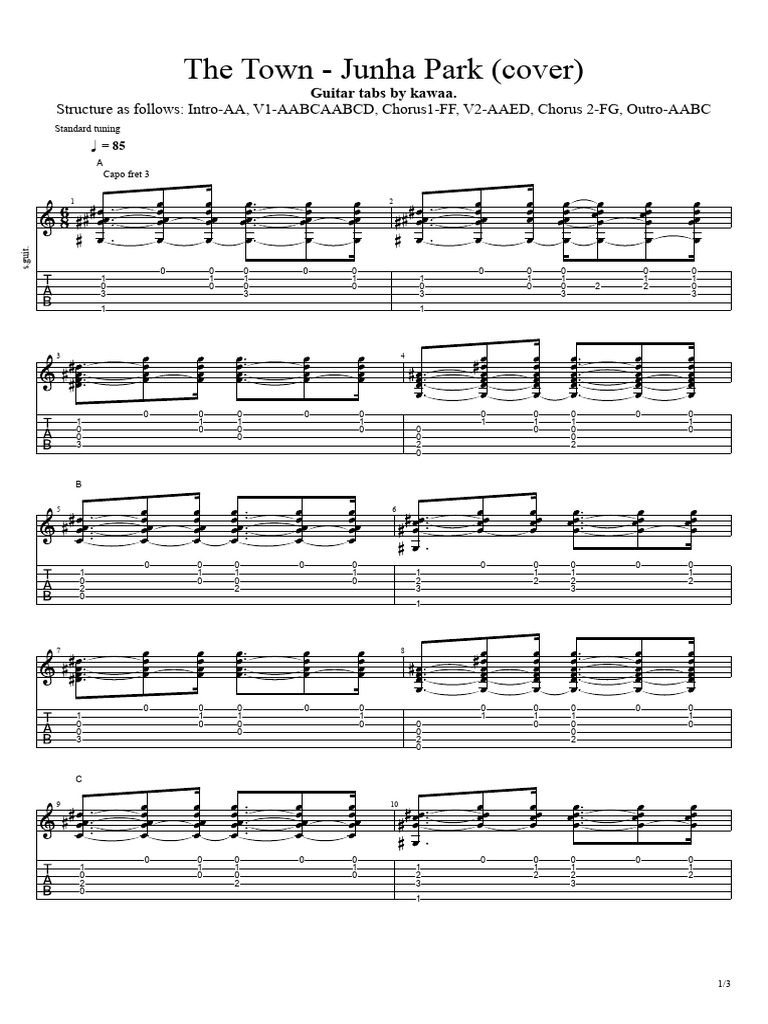 The Town - Junha Park | PDF | Music Technology | Guitar Family Instruments