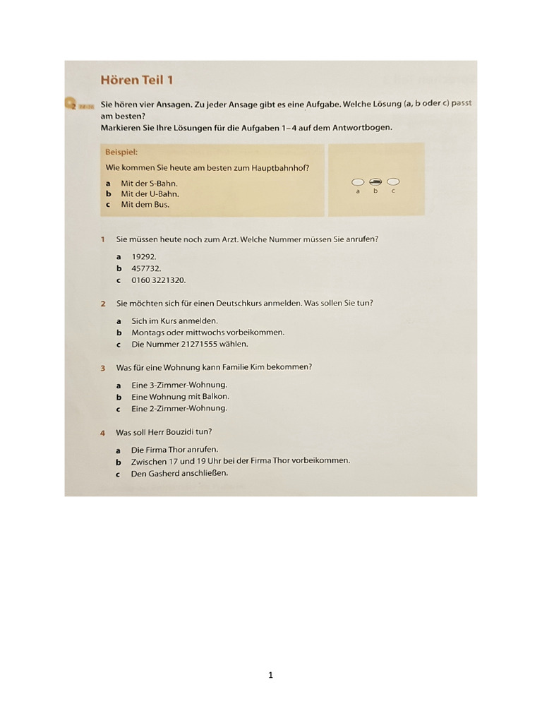 DTZ - Modelltest-4 Cornelsen (Weißes Buch) | PDF