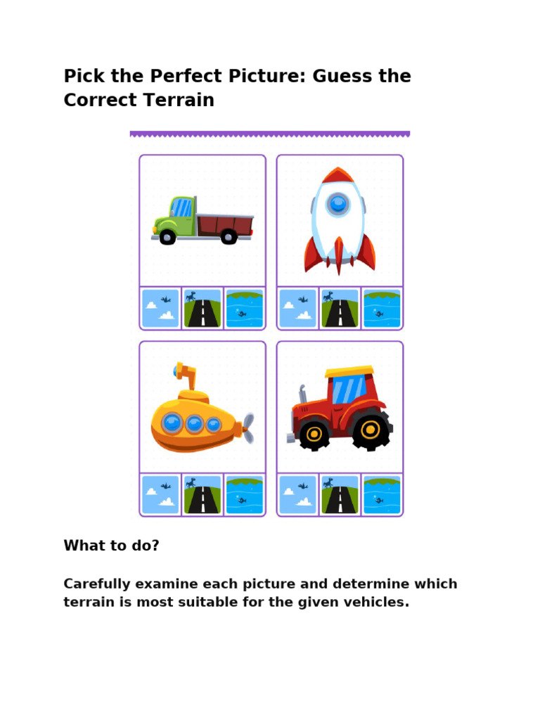 Pick The Perfect Picture III EVS Puzzle in Eng | PDF