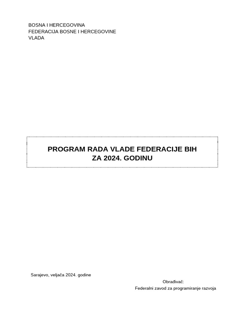 Prijedlog Programa Rada Vfbih Za 2024 HRV 19022024 - 1709196480 | PDF