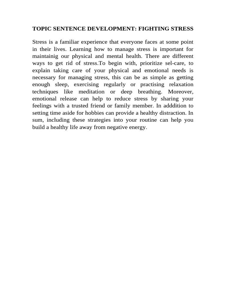 Topic Sentence Development | PDF