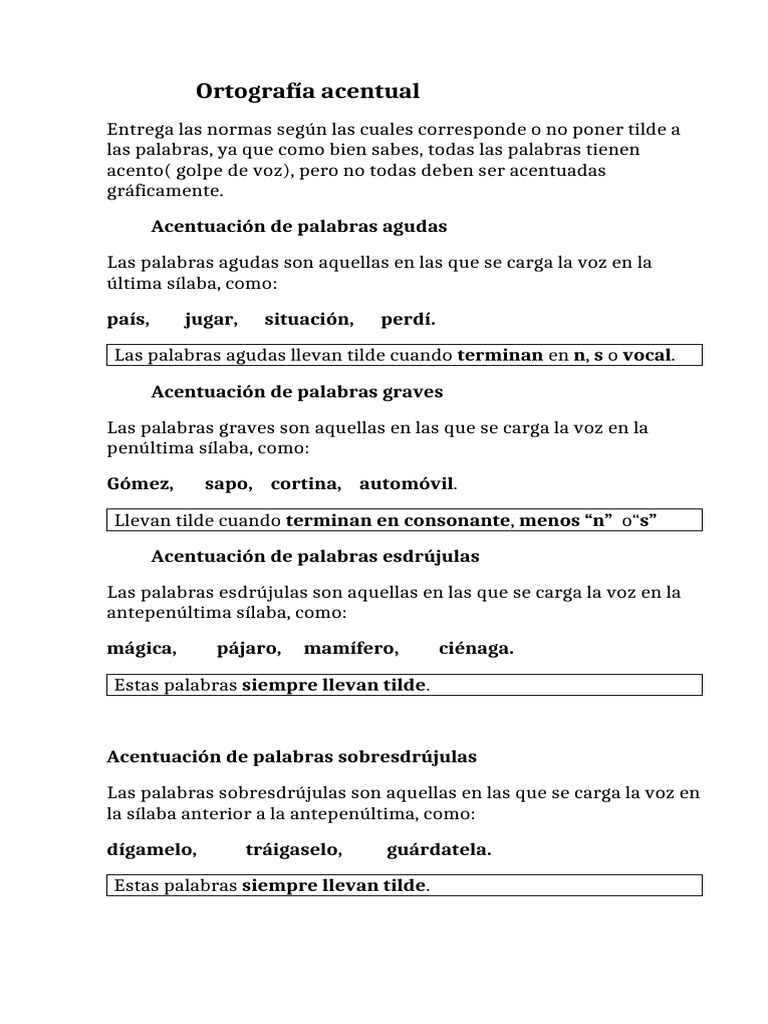 Guía Ortografía Acentual | PDF | Lingüística