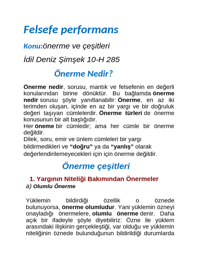 Felsefe performans | PDF