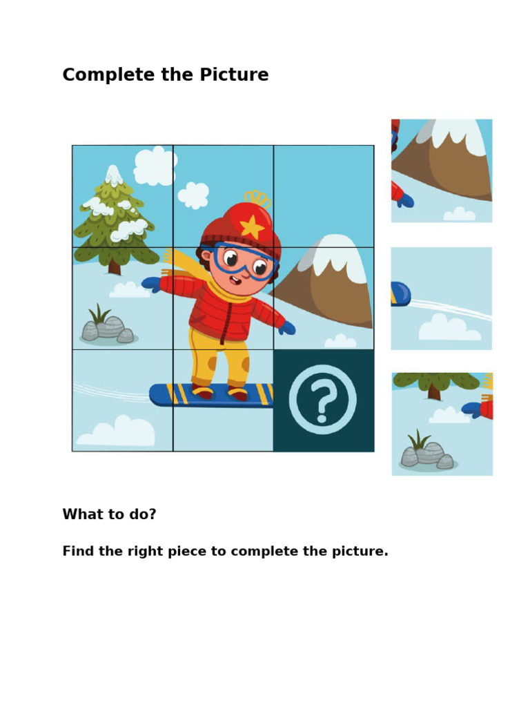 Complete the picture XV EVS Puzzle in Eng | PDF