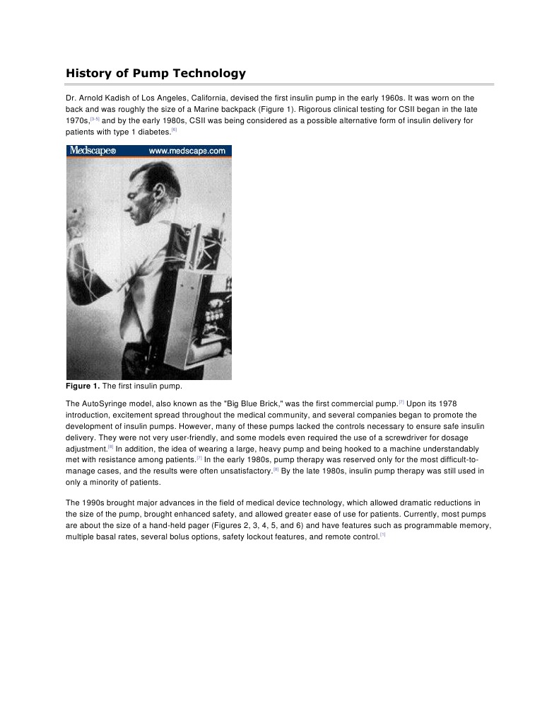 Evolution of Insulin Pump Technology | PDF | Diabetes Management ...
